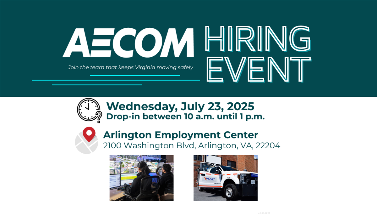 AECOM Hiring Event at Arlington Employment Center – Official Website of Arlington County ...
