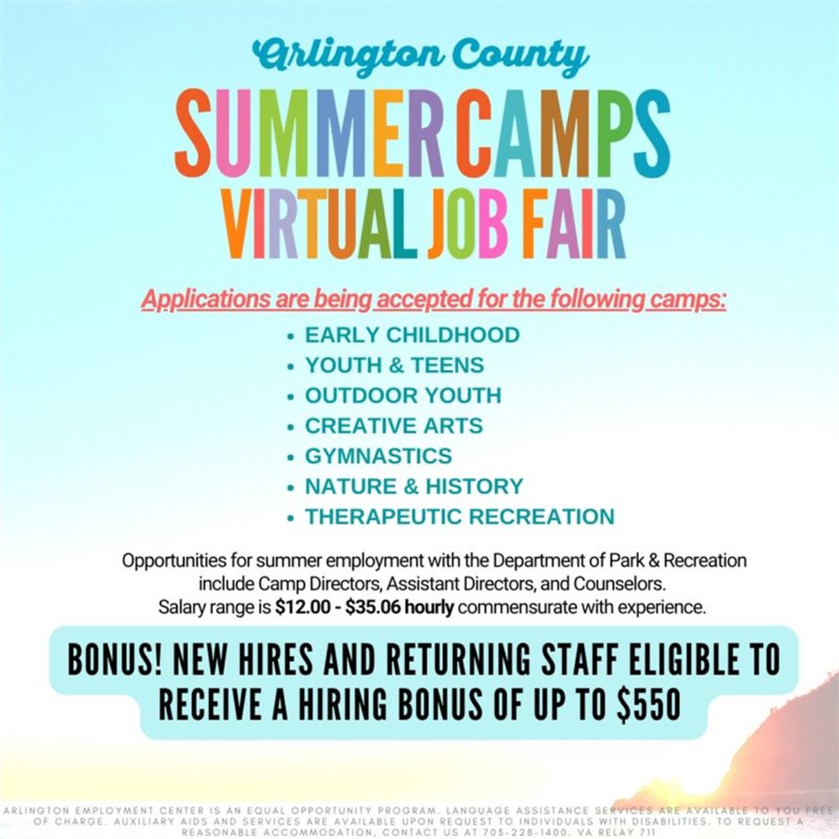 Summer Camps Virtual Job Fair – Official Website of Arlington County ...